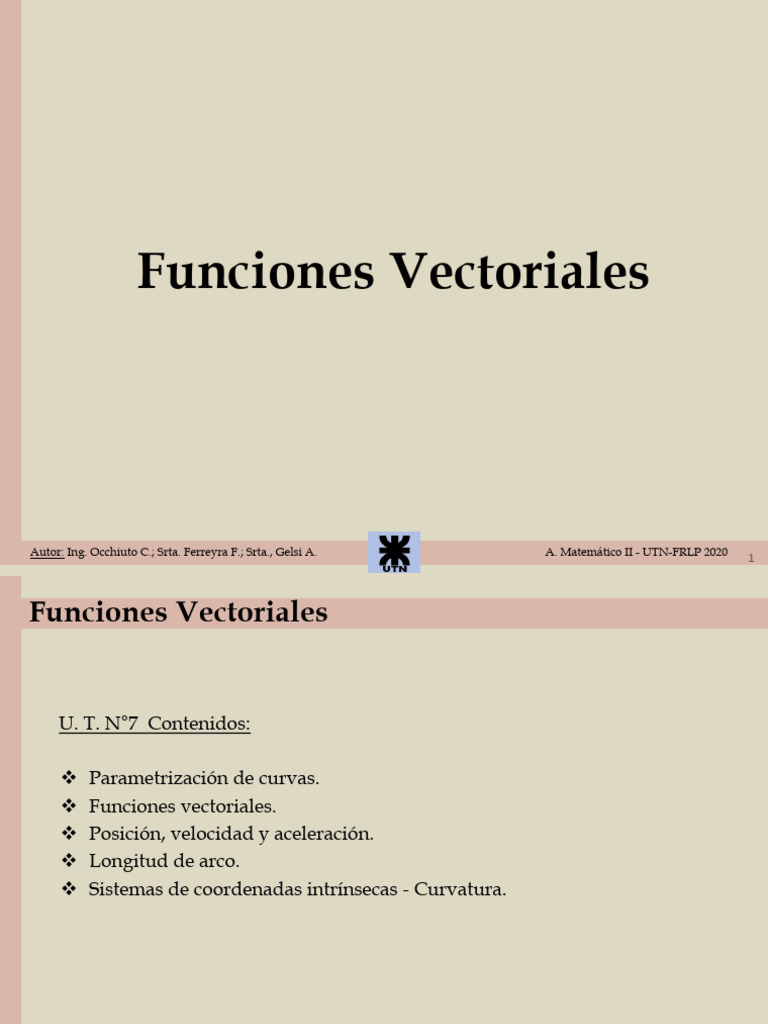 12 Funciones Vectoriales | PDF | Vector Euclidiano | Aceleración
