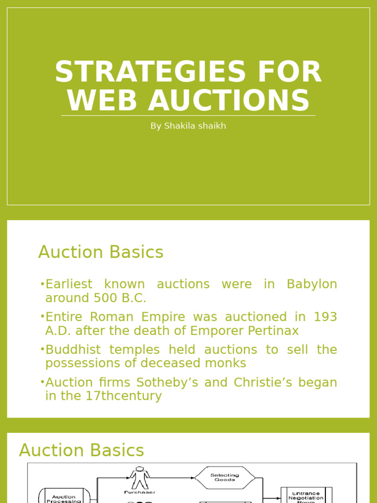 Strategies For Web Auctions | PDF | Auction | Financial Markets