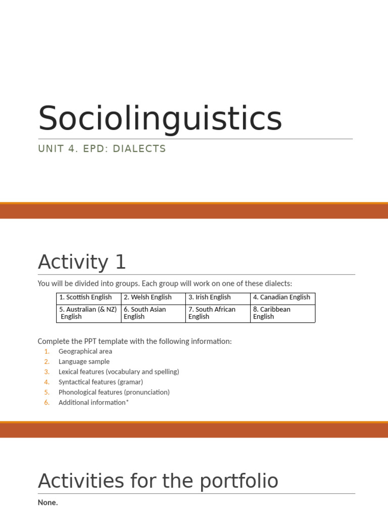 Unit 4. EPD. Dialects-1 | PDF