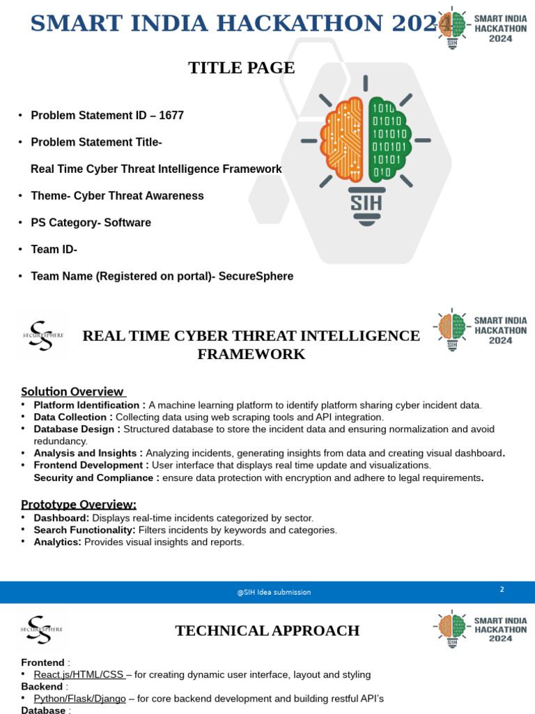 SIH2024 IDEA SECURESPHERE Presentation Format | PDF | Computer Security | Security