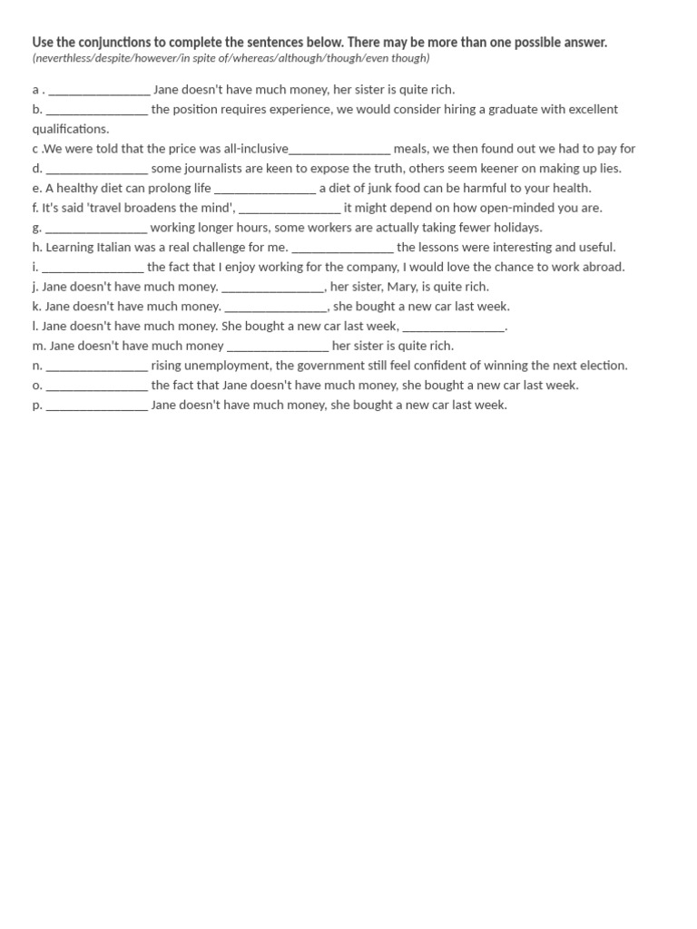 conjunctions | PDF