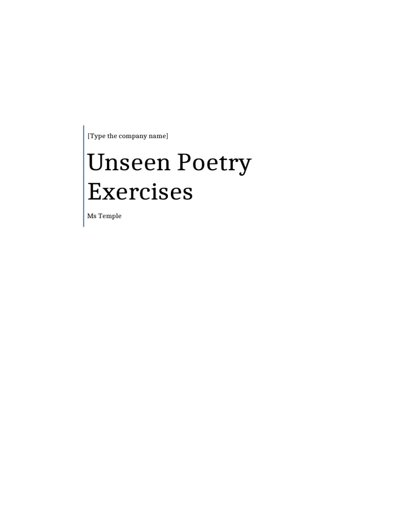 unseen_poems (1) | PDF | Sonnets | Poetry