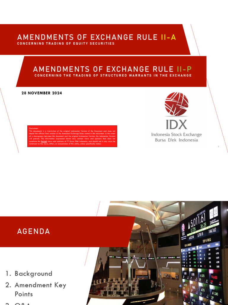 Amendments To Exchange Rule II-A & II-P - Eng - Lite 9 Des 2024 | PDF ...