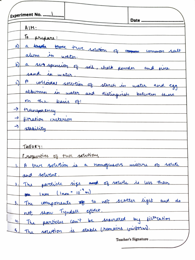 Chemistry Practical File Class 9 | PDF