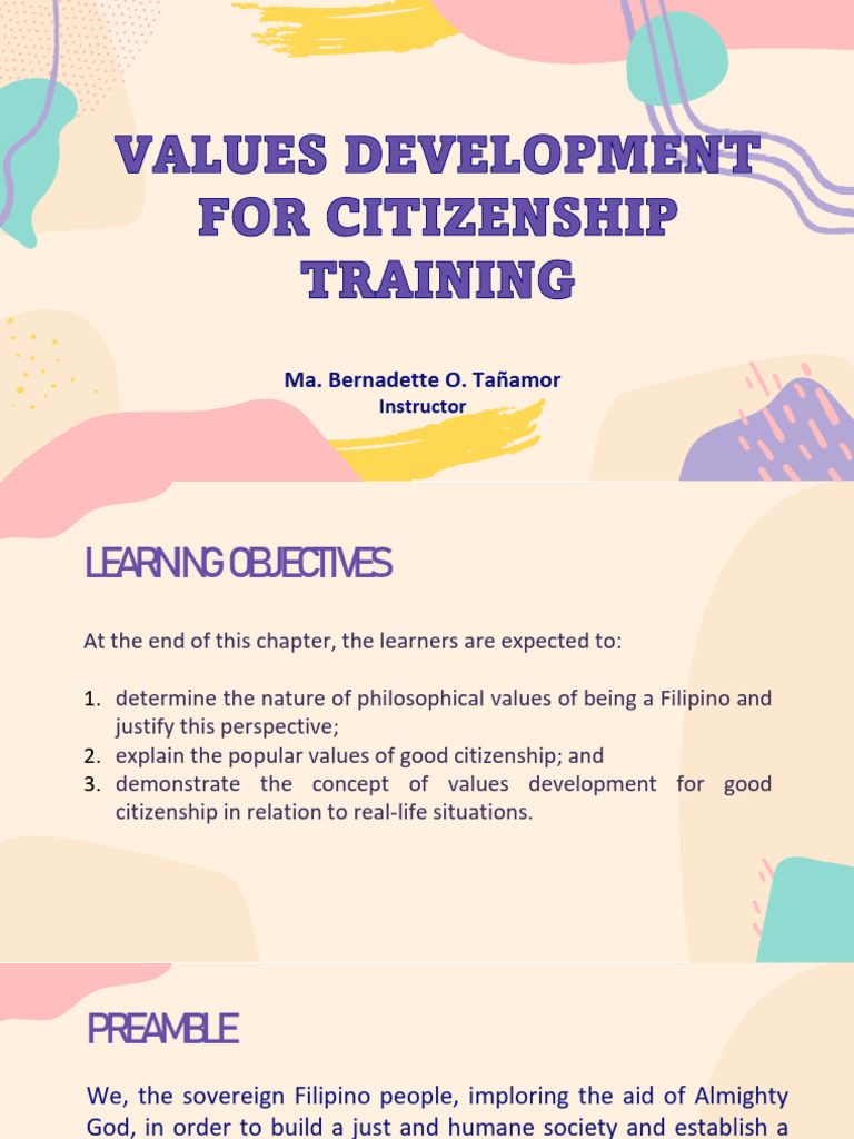 Chapter 3 - Values Development For Citizenship Training | PDF | Nationalism | Love