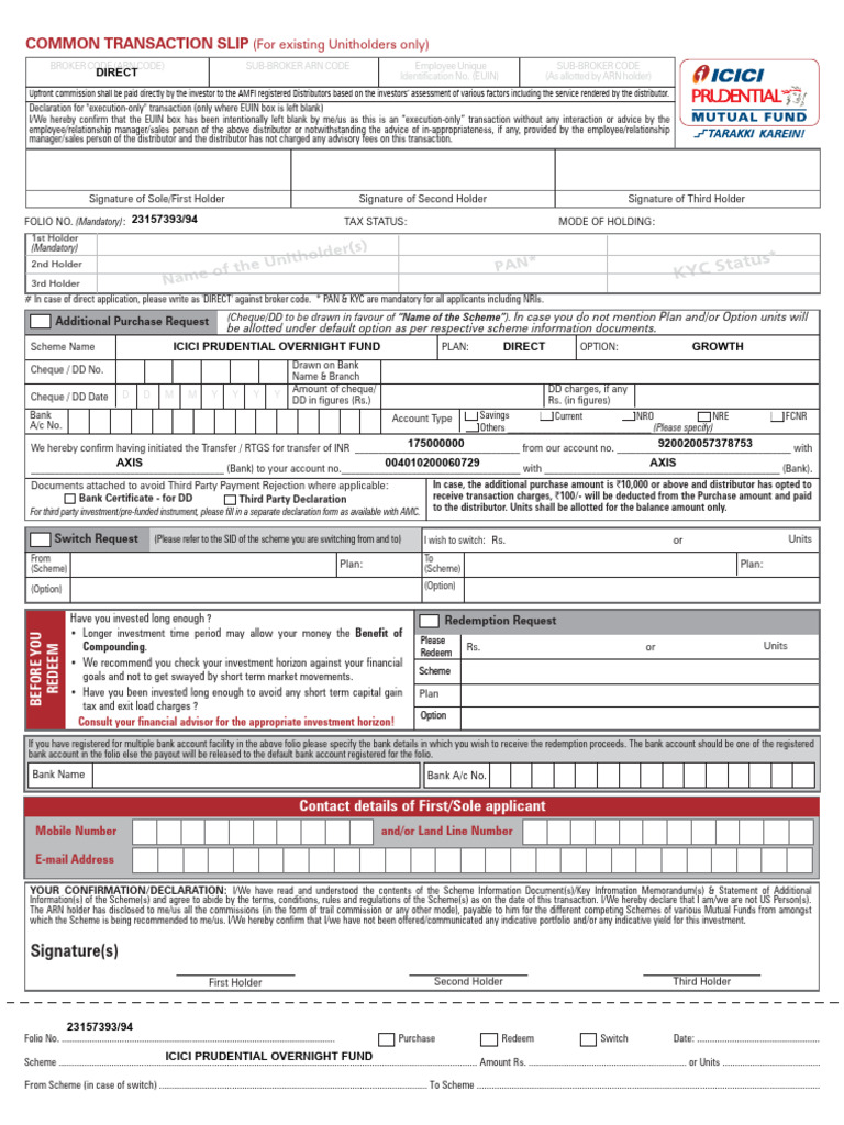 Transaction Slip ICICI | PDF | Banks | Cheque