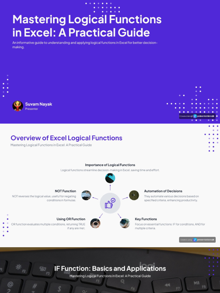 Presentation On Logical Functions Of Excel Pdf