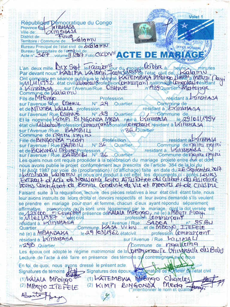 Acte de Mariage 20241031 - 14492154 | PDF