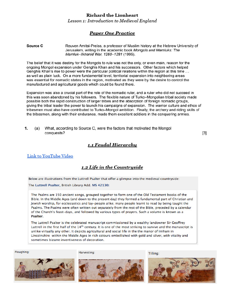 Medieval England: Richard I Overview | PDF | Coronation | Church (Building)