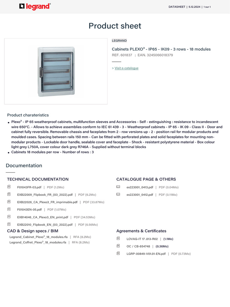 601837-ProductSheet | PDF