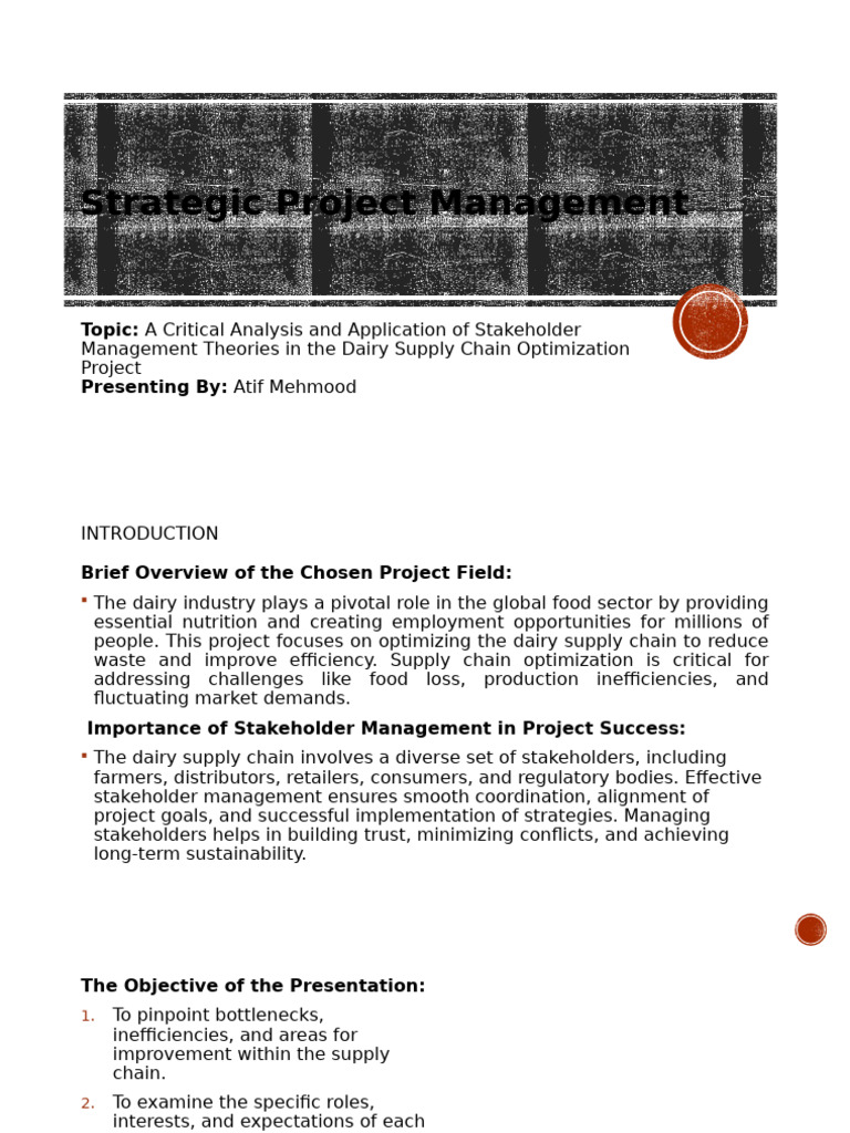 Strategic Project Management Presentation | PDF | Supply Chain ...