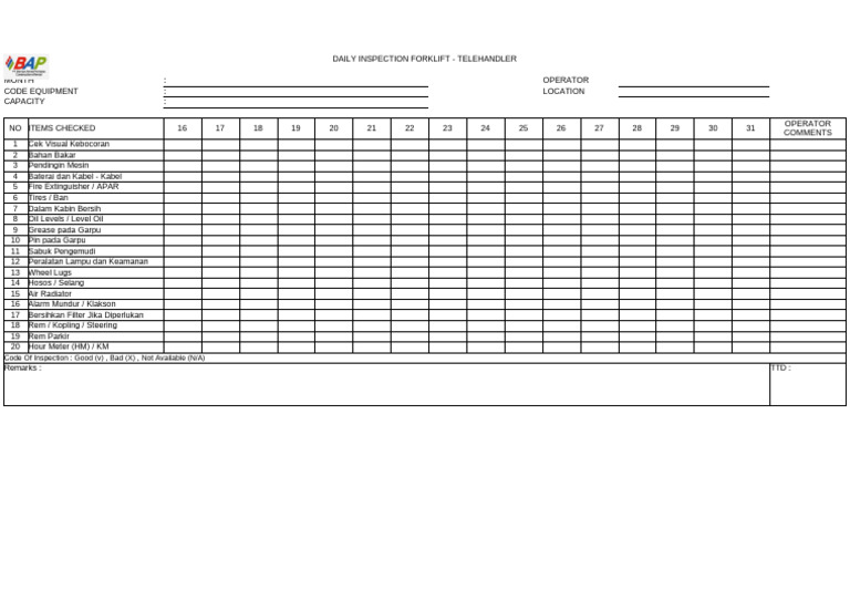 DAILY INSPECTION | PDF