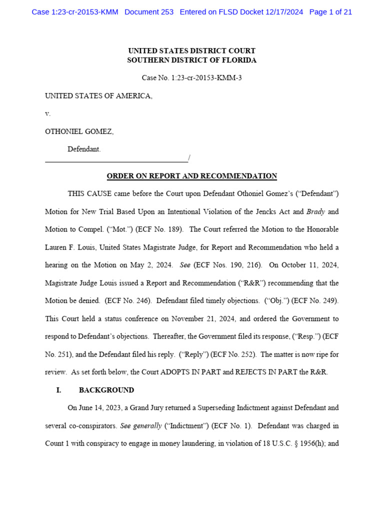 Order Granting New Trial | PDF | Criminal Justice | Crime & Violence