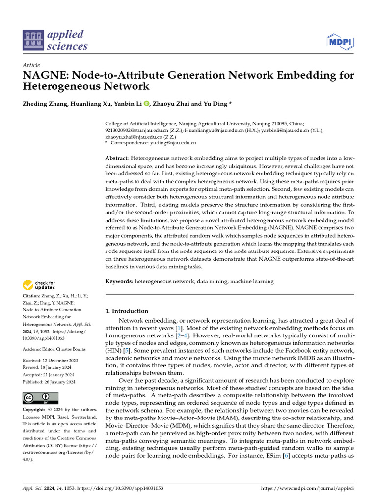 NAGNE Node-To-Attribute Generation Network Embedding for Heterogeneous Network | PDF ...