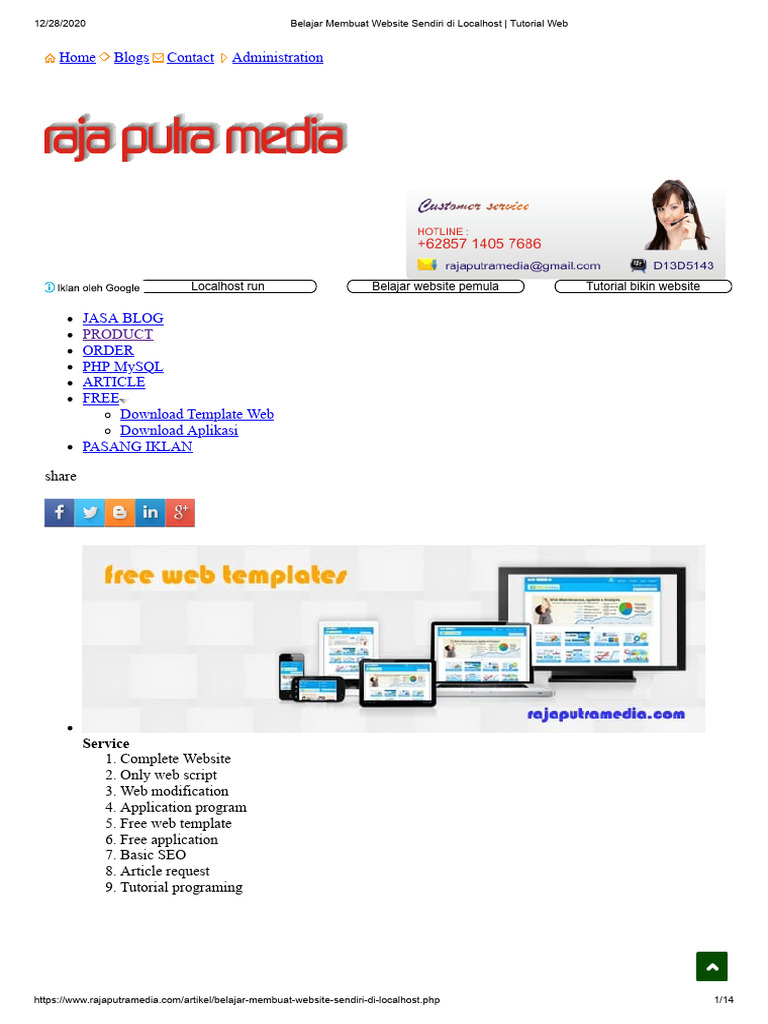 Belajar Membuat Website Sendiri Di Localhost - Tutorial Web | PDF