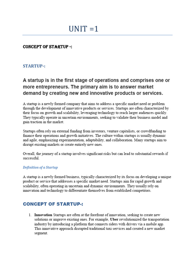 Economics of startup Notes | PDF | Startup Company | Small Business ...