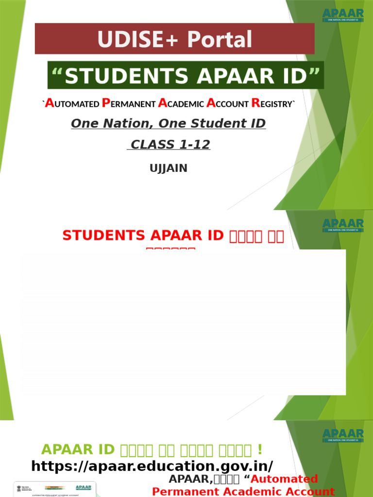 Apaar Id PPT Meeting | PDF