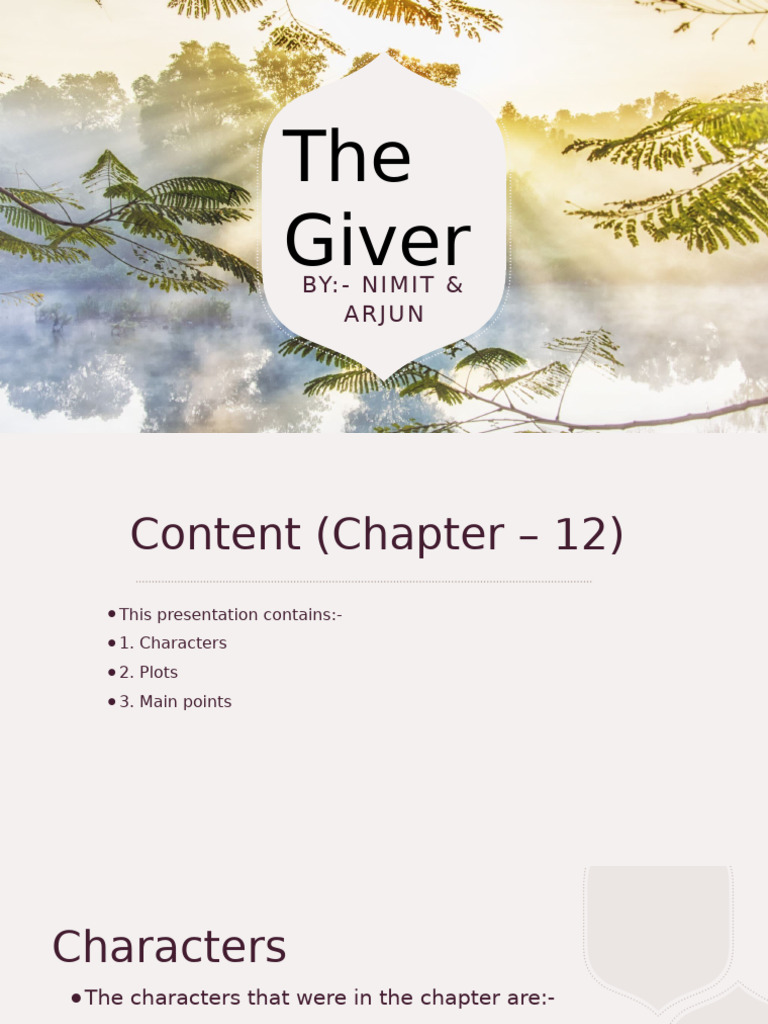 The Giver Chapter 12 Summary | PDF