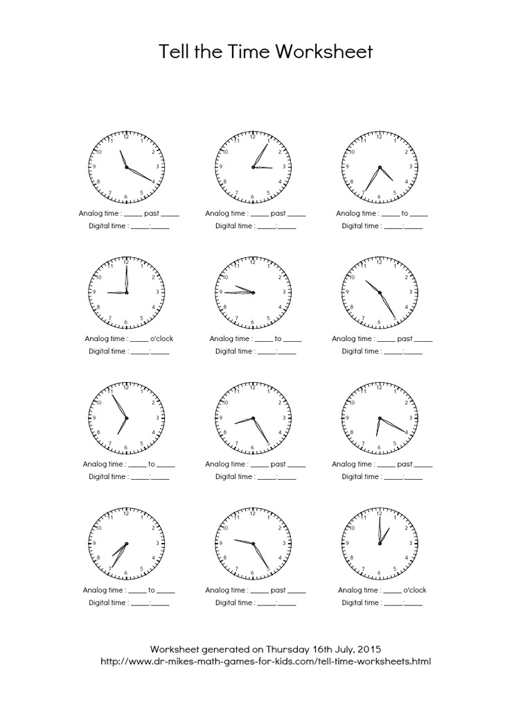 271816471-Telling-the-Time (2) | PDF