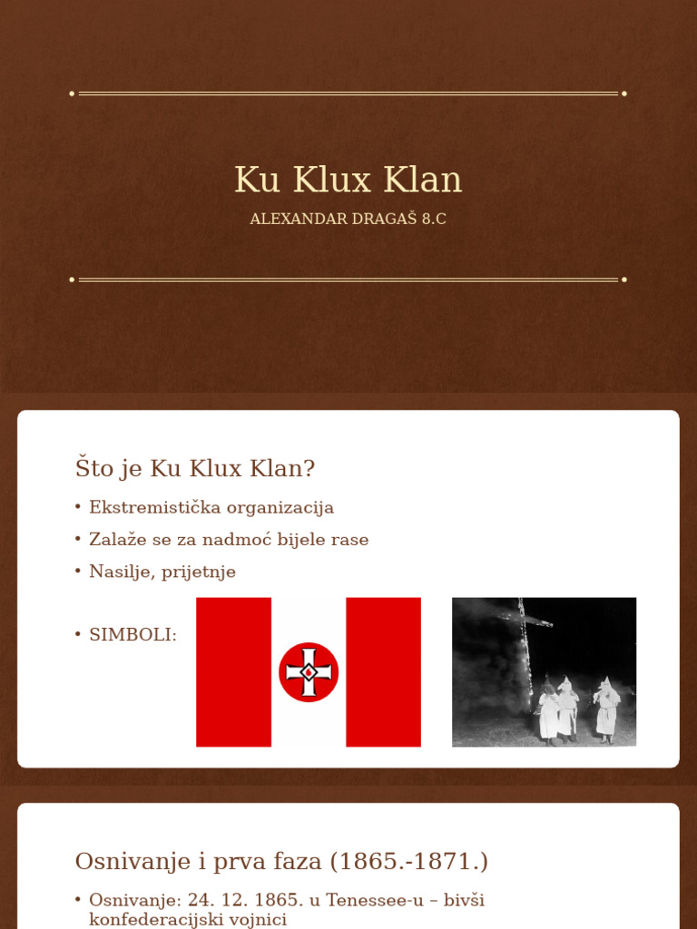 Ku Klux Klan - Alexandar Dragaš 8.c | PDF