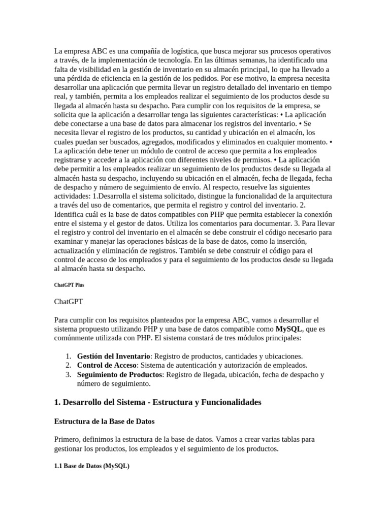 Para crear una base de datos de inventario en MySQL | PDF | SQL | Mi sql