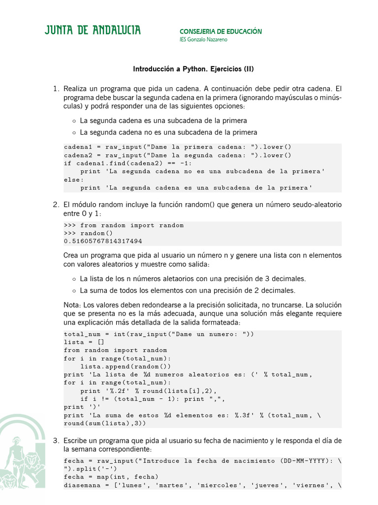 Ejercicios de Programación en Python | PDF | Dirección IP | Yo Pv6