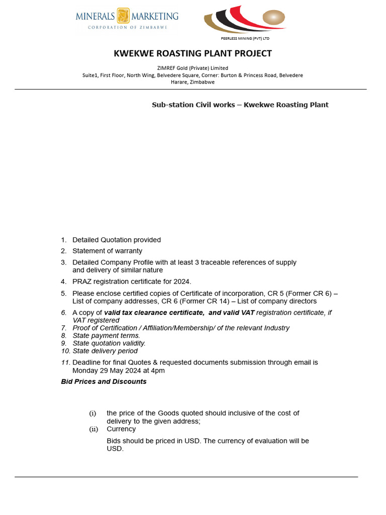 RFQ - Substation Civil Works | PDF | Business | Economies