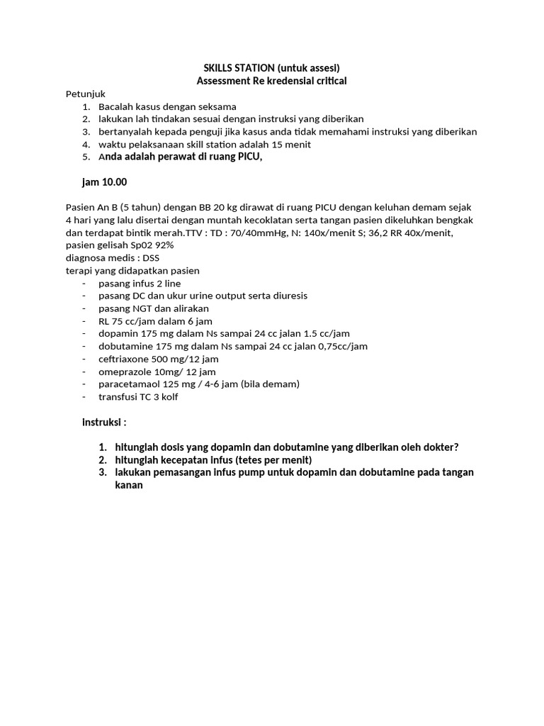 skills station re kredensial PICU | PDF
