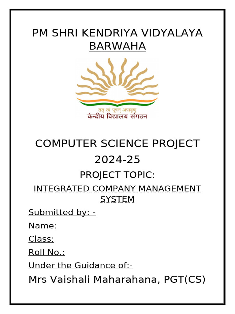 PM Shri Kendriya Vidyalaya Barwaha | PDF | Inventory | Payroll