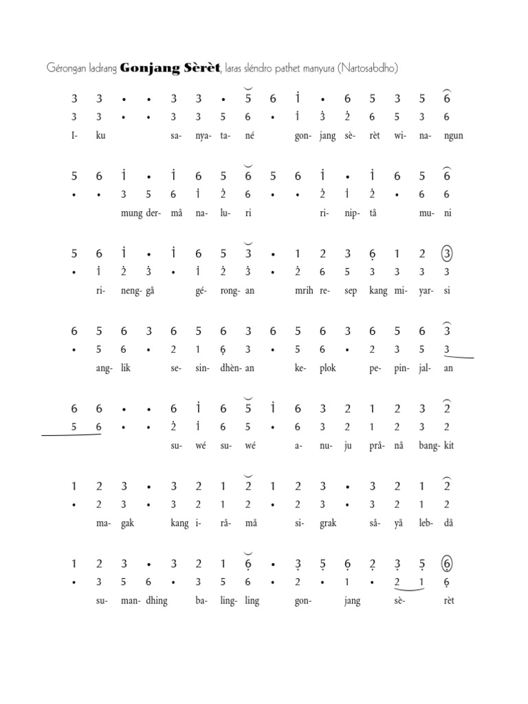 Lirik Gérongan Gonjang Sèrèt | PDF