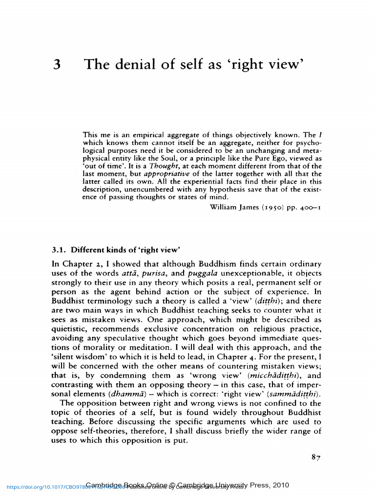 The Denial of Self as Right View | PDF | Noble Eightfold Path | Ātman ...