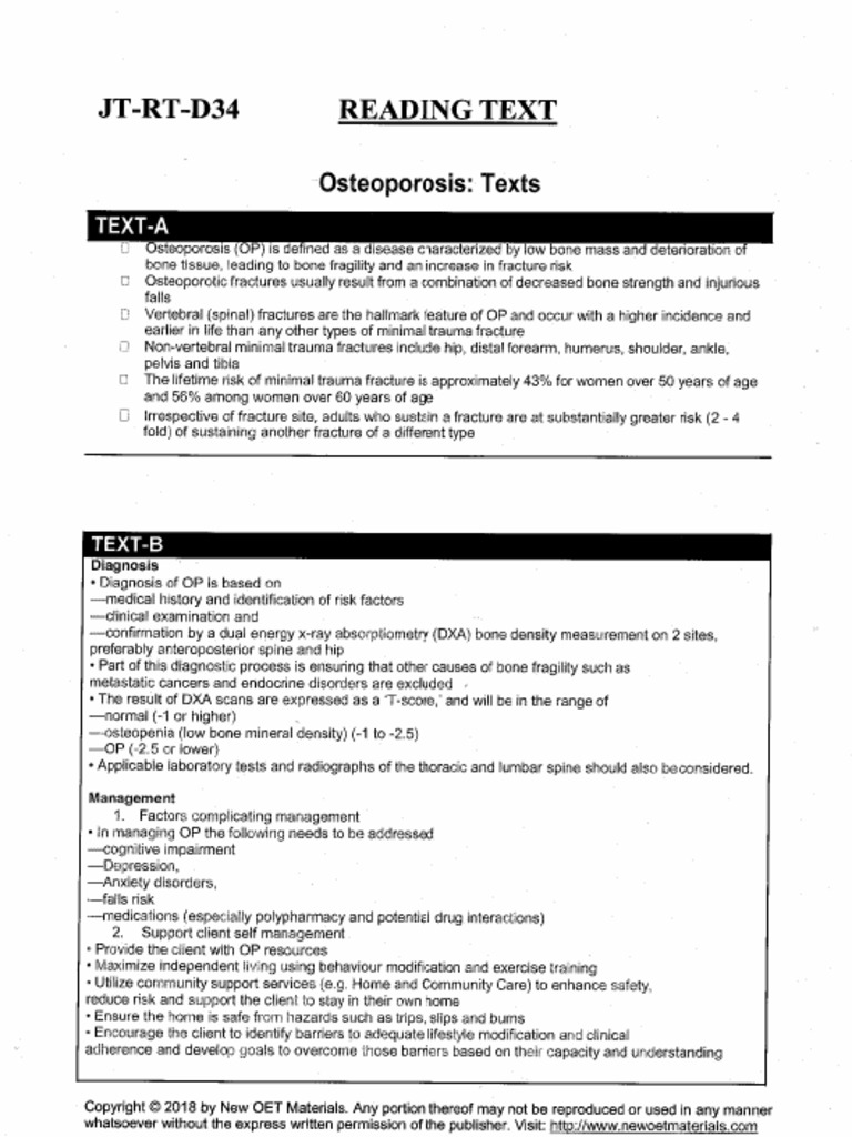 OET Reading | PDF