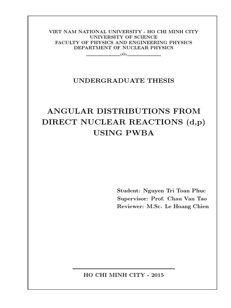 NTTPhuc | PDF | Nuclear Reaction | Cross Section (Physics)