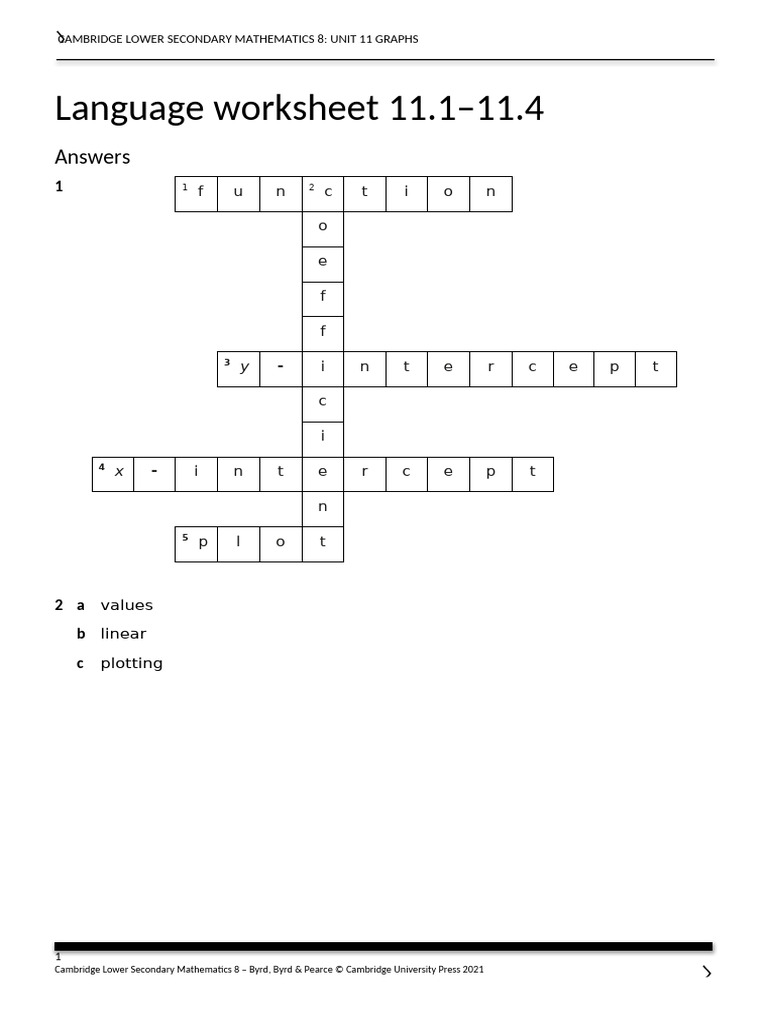 Unit 11 Worksheet 11.1-11.4 Answers | PDF