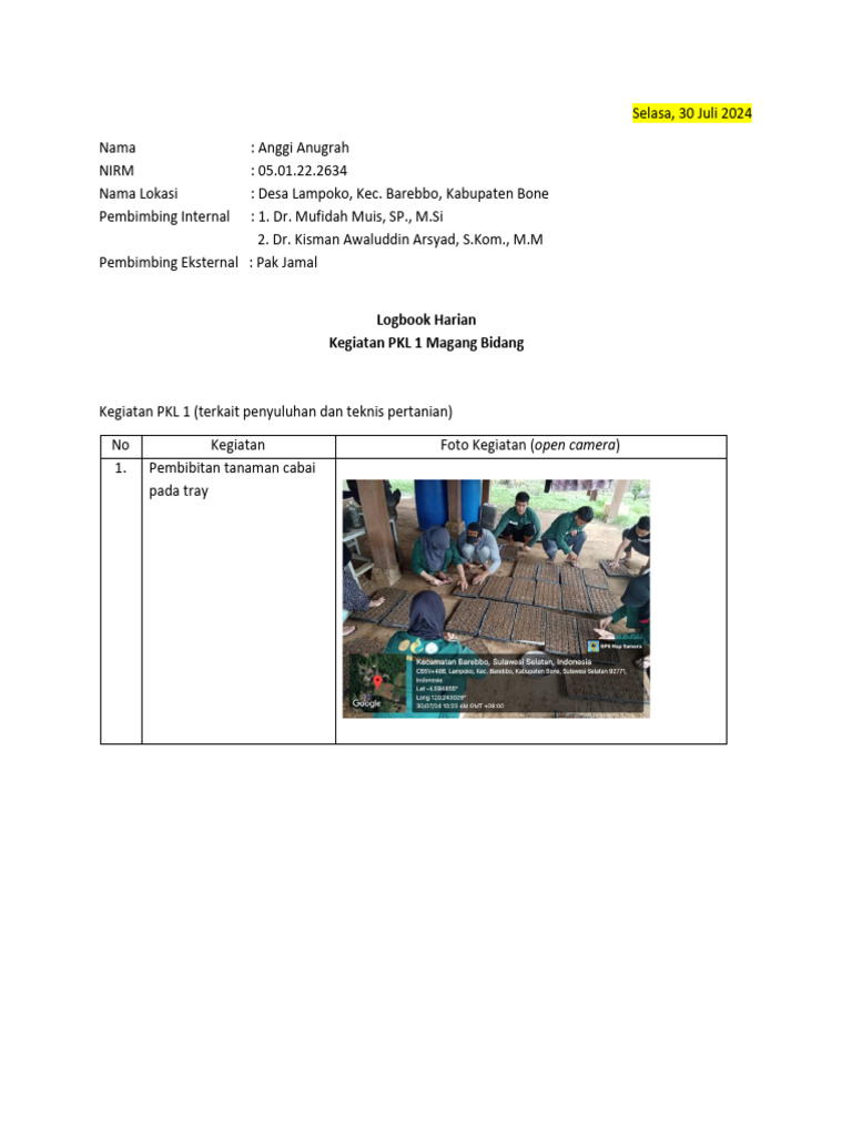 Logbook Day 30 (PKL 1 2024 - ANGGI ANUGRAH | PDF