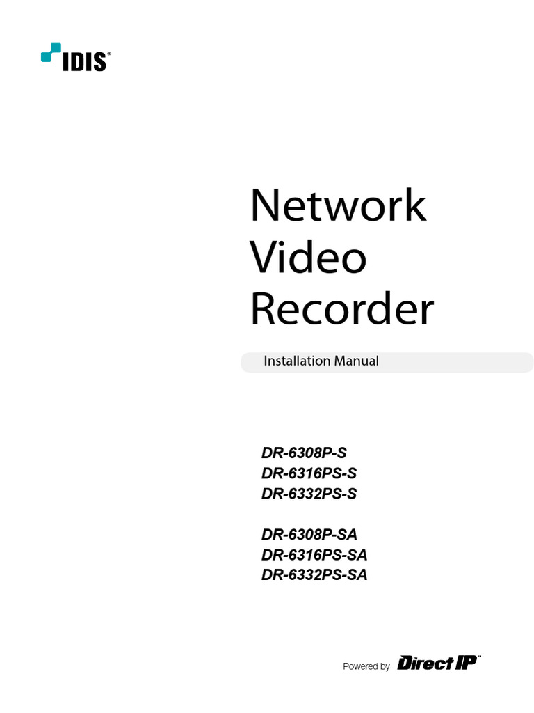 Grabador de Vídeo en Red DR-6332PS-SA IDIS MANUAL DE INSTALACION | PDF | Usb | Computer Network