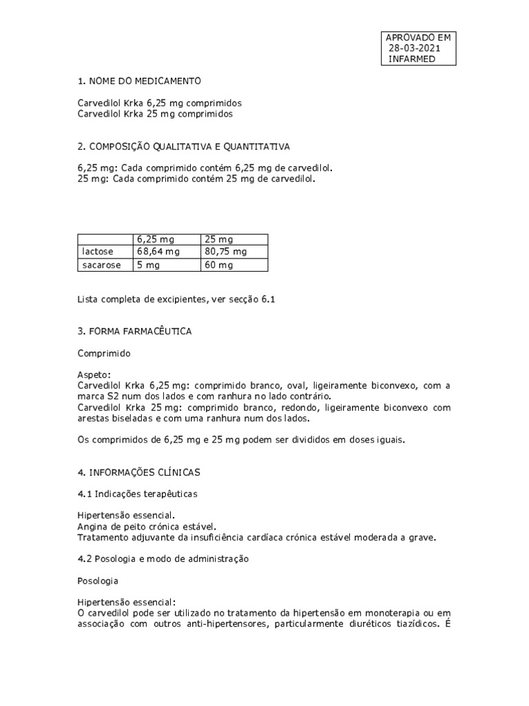 Carvedilol | PDF | Insuficiência cardíaca | Coração