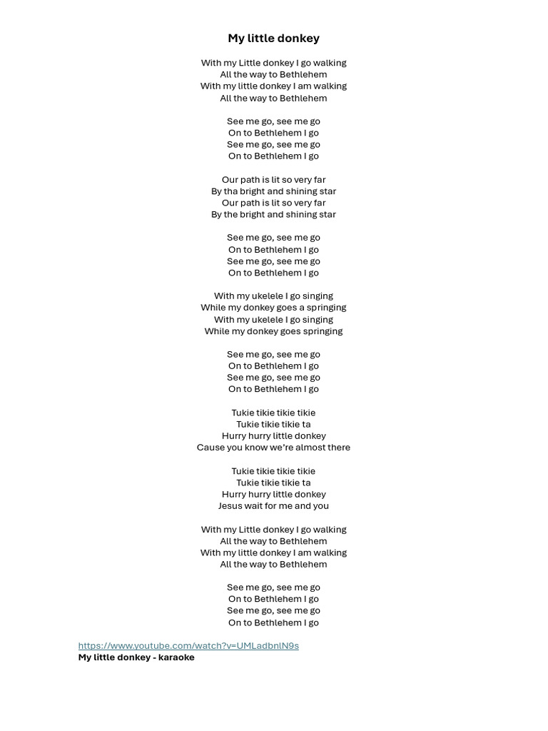 My Little Donkey 3rd Grade | PDF