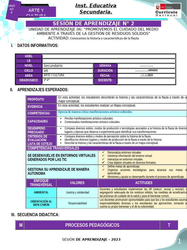 3° 4° SES ACT 02-AYC-U6 | PDF | Aprendizaje | Evaluación