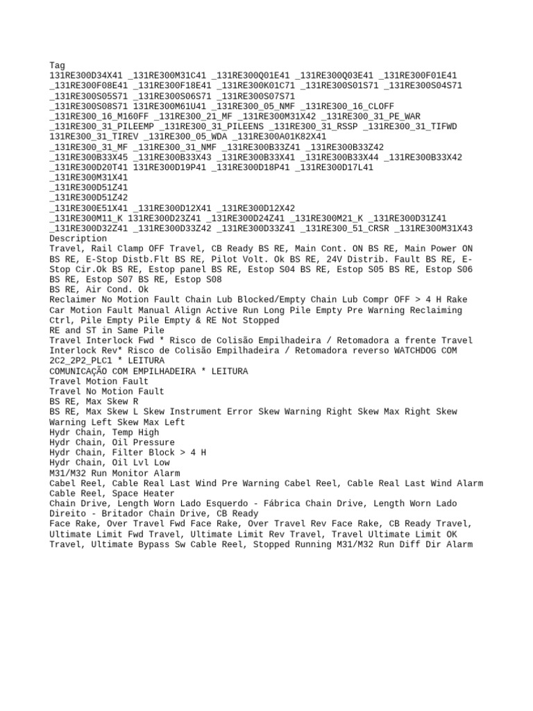 Equipment Fault Codes and Alarms | PDF