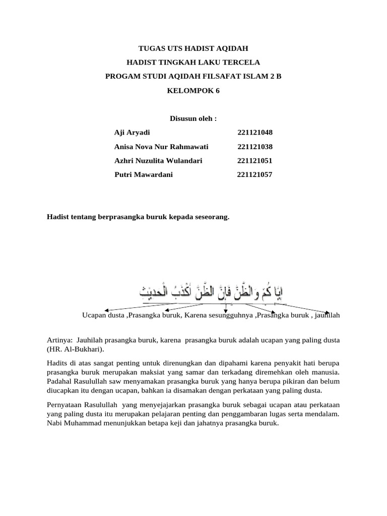 tugas hadis | PDF