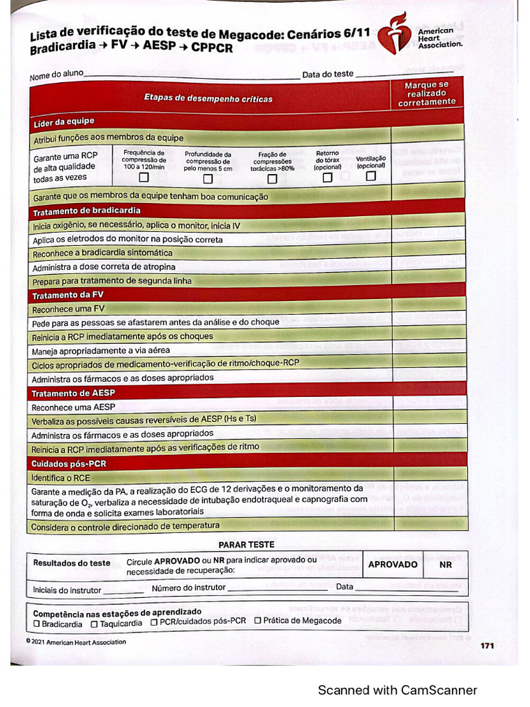 CHECK LIST II - BRADCARD, TVSP, AESP, PÓS PCR, ASSIST | PDF