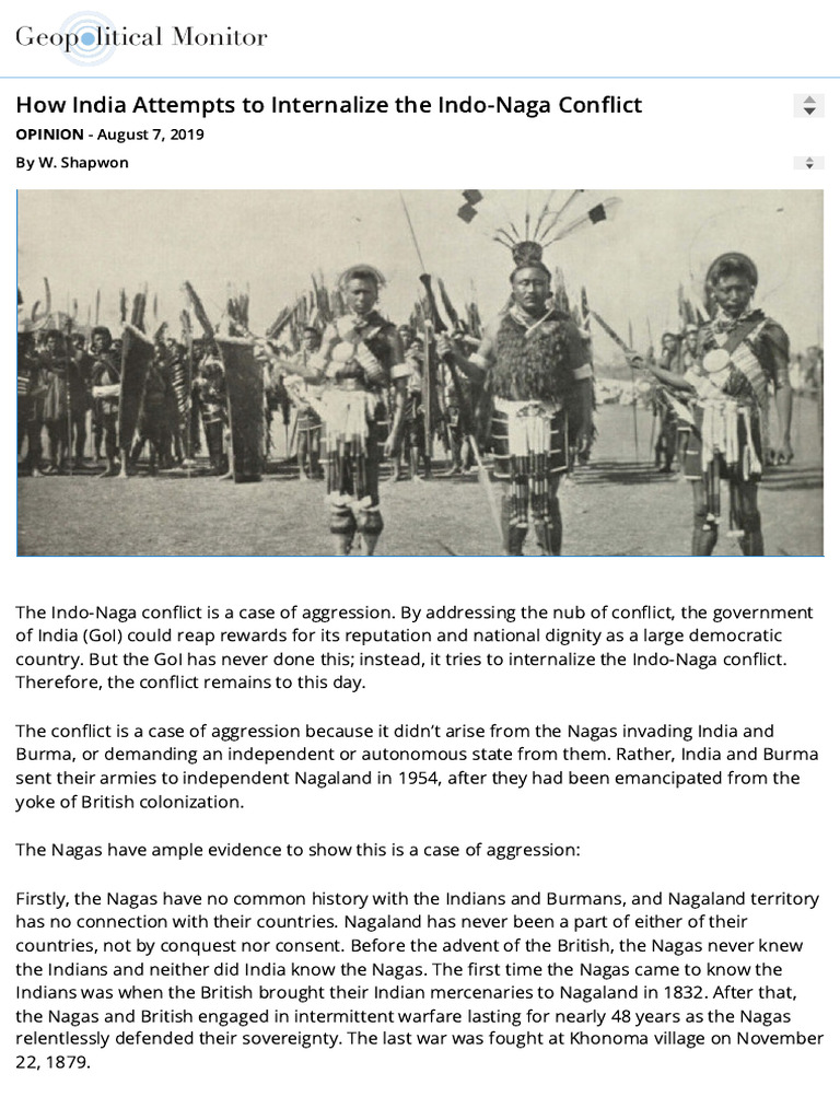 How India Attempts To Internalize The Indo-Naga Conflict - Geopolitical ...