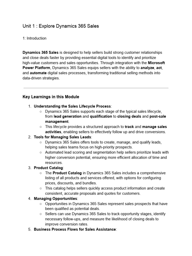 Dynamics 365 Sales Overview and Benefits | PDF | Sales | Pricing
