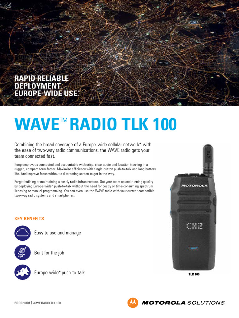 WAVE Radio TLK100 Brochure | PDF | Radio | Smartphone
