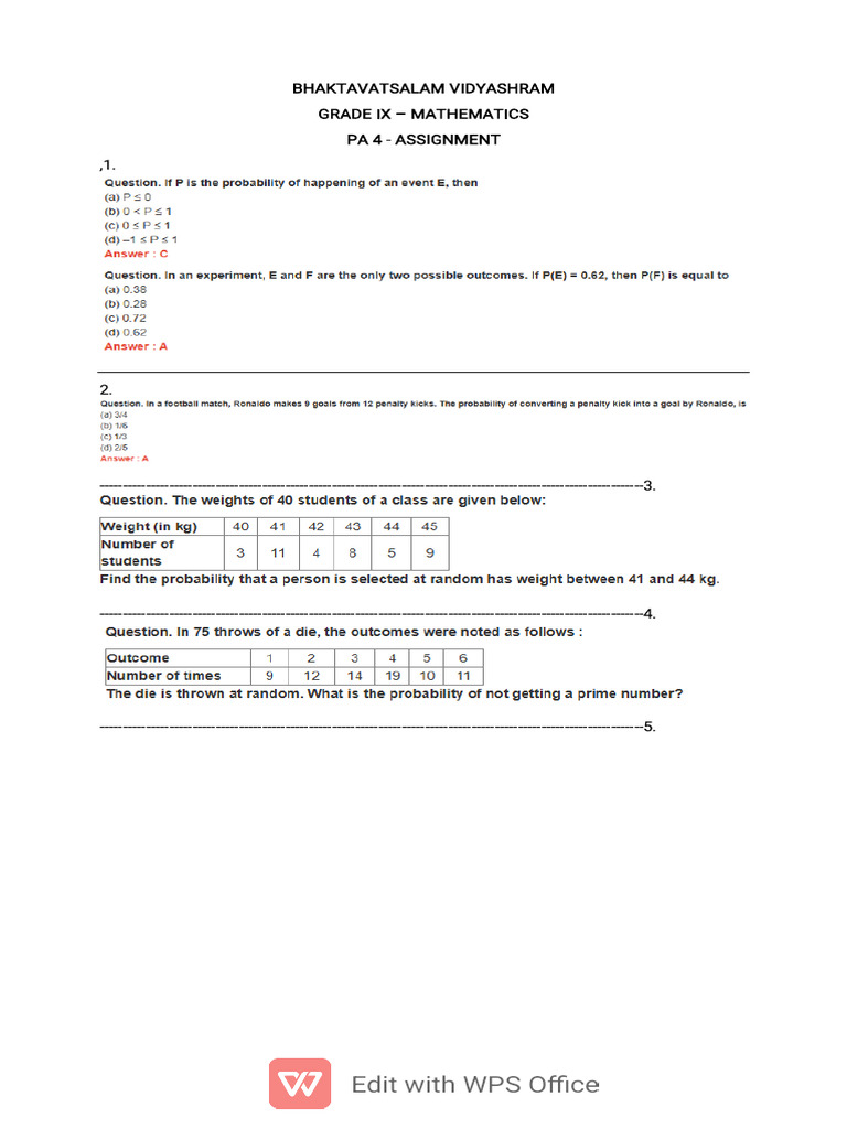 9th Pa4 Revision | PDF