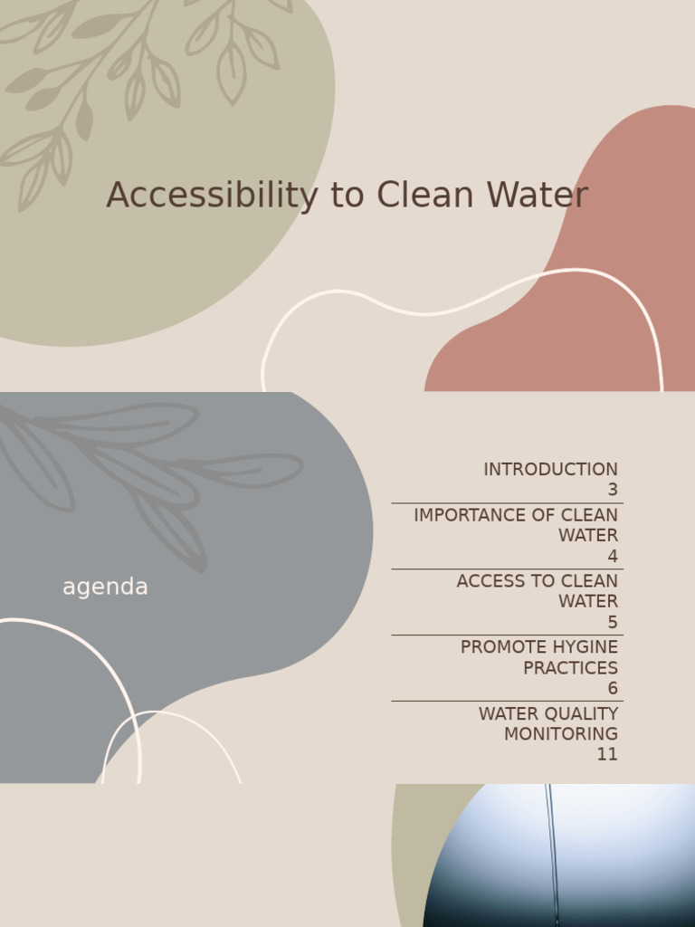 Accessibility To Clean Water | PDF | Drinking Water | Water