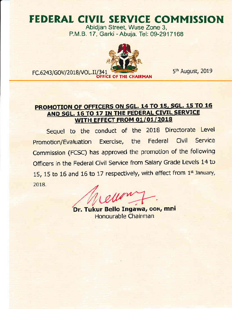 Promotion Results for Federal Officers | PDF | Public Administration
