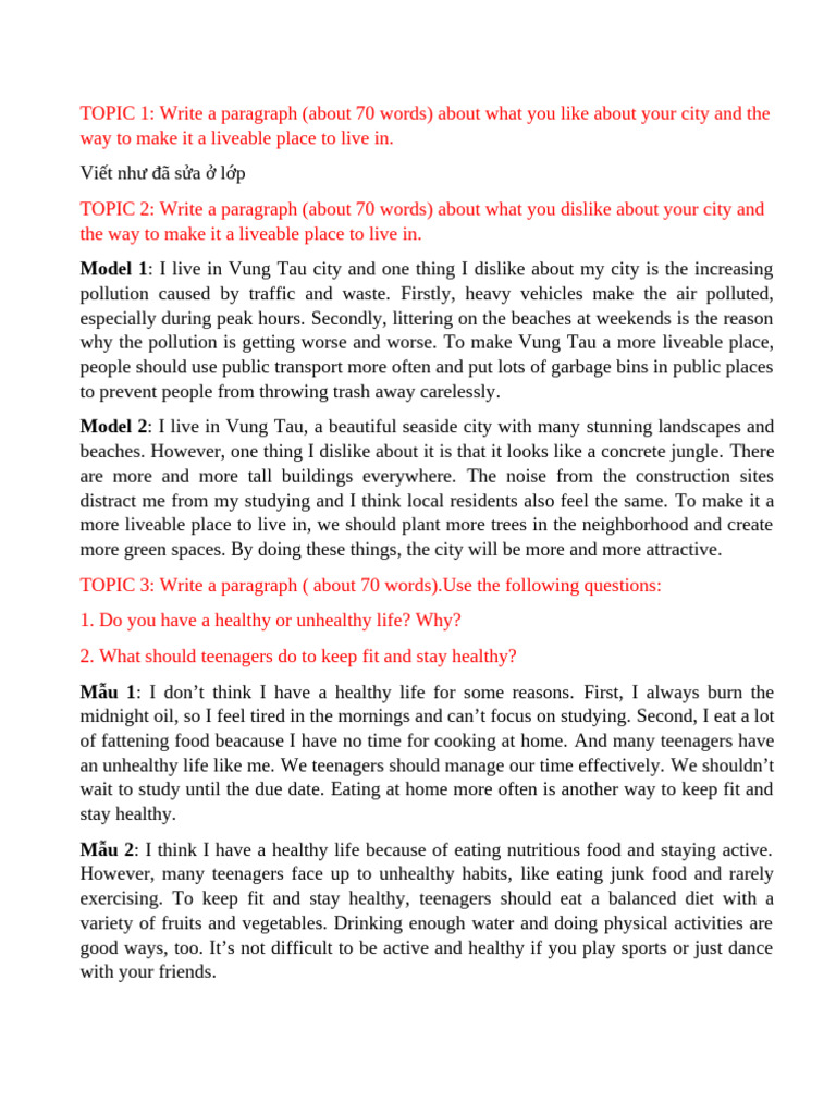 Writing Topics (Ghki) | PDF