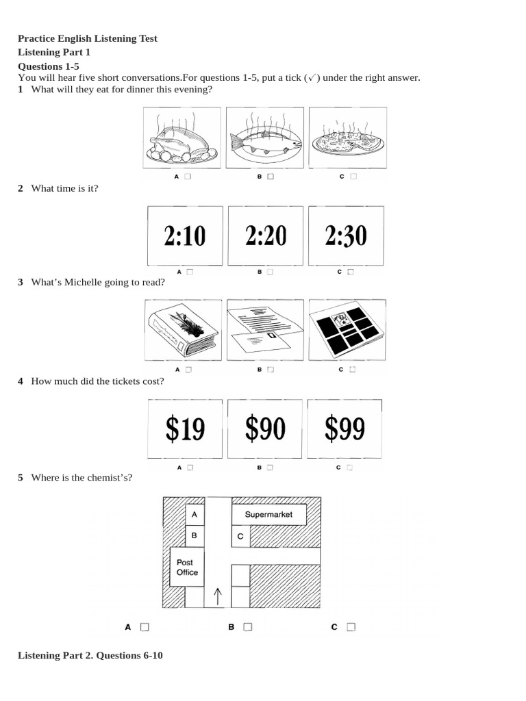 English Listening Practice Test | PDF